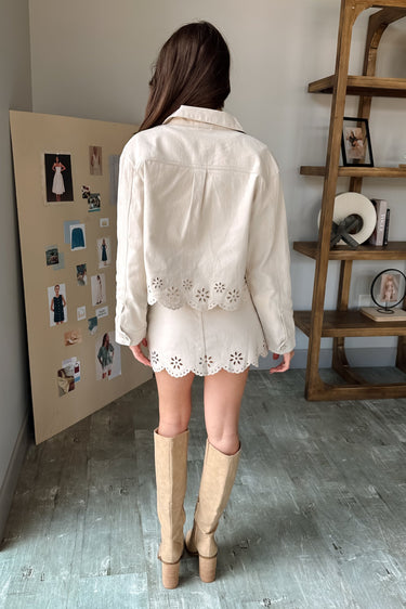Women's Eyelet Jacket - Shop the Camille Ecru Eyelet Jacket - Lizard ...