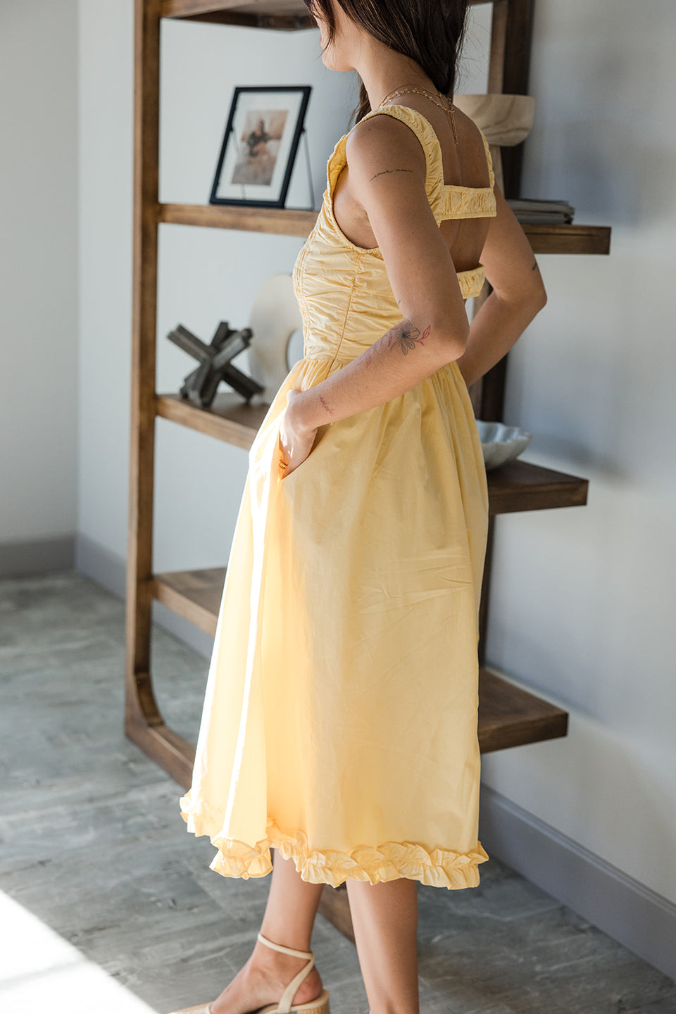 Willow Butter Yellow Midi Dress - Lizard Thicket