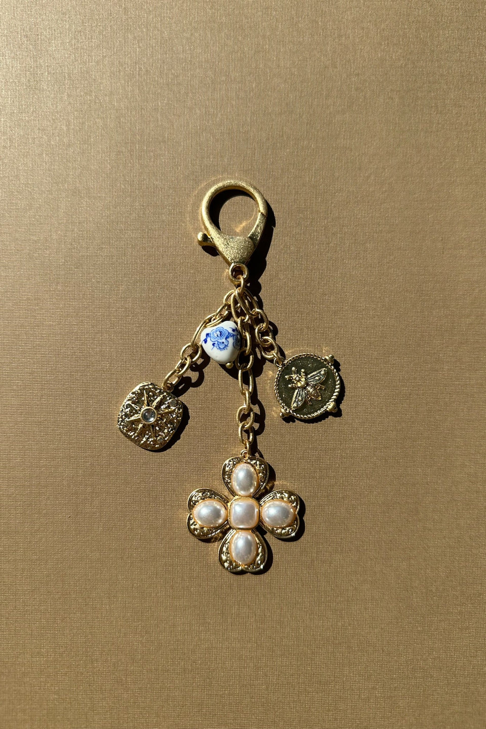 Vintage Chatham Bag Charm – Unique Gold, Bead, and Compass Charm ...