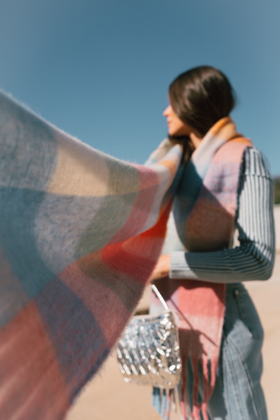 Maren Plaid Fringe Scarf - Lizard Thicket