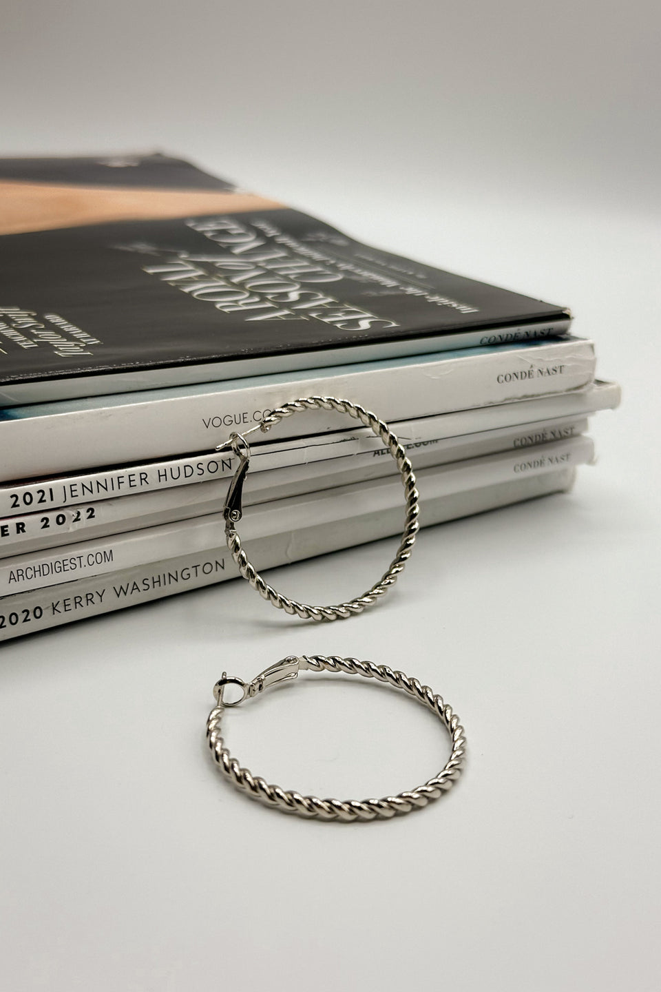 Brinley Silver Rope Closed Hoops Earring - Lizard Thicket