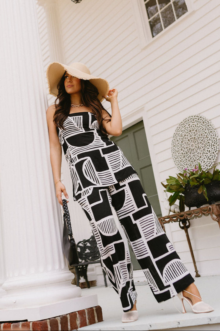 Lila Black & White Wide Leg Pants - Lizard Thicket