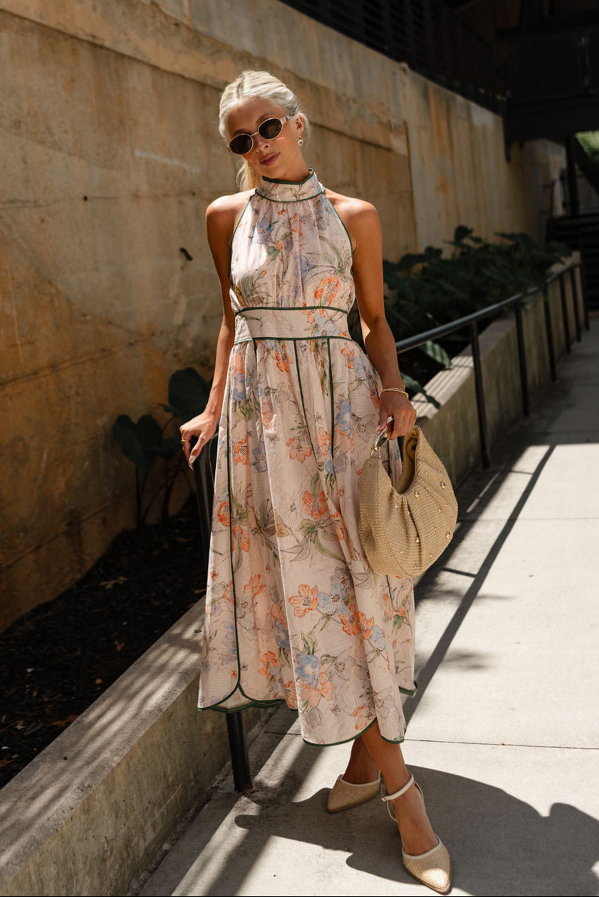 Willow Blush & Green Multi Floral Midi Dress - Lizard Thicket