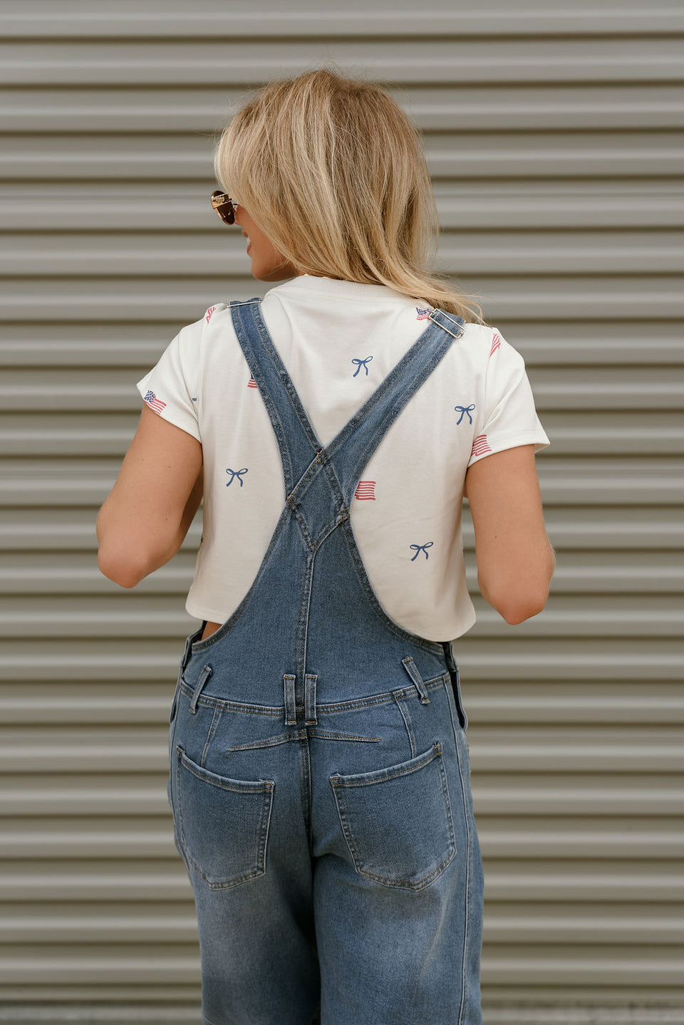 Barrel Leg Overalls - Medium Wash Denim Overalls - Lizard Thicket