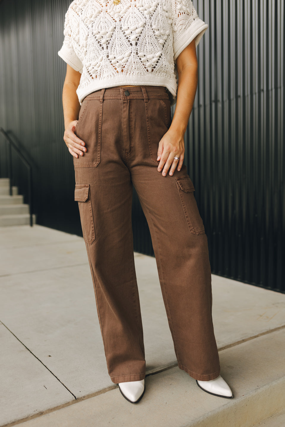 Hope Chestnut Cargo Jeans - Lizard Thicket