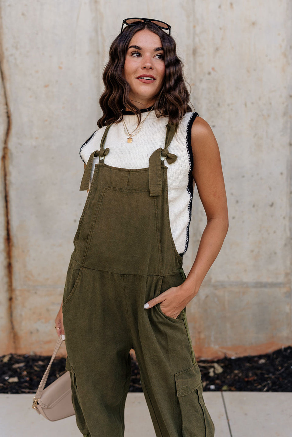 Kimberly Olive Green Cargo Jumpsuit - Lizard Thicket