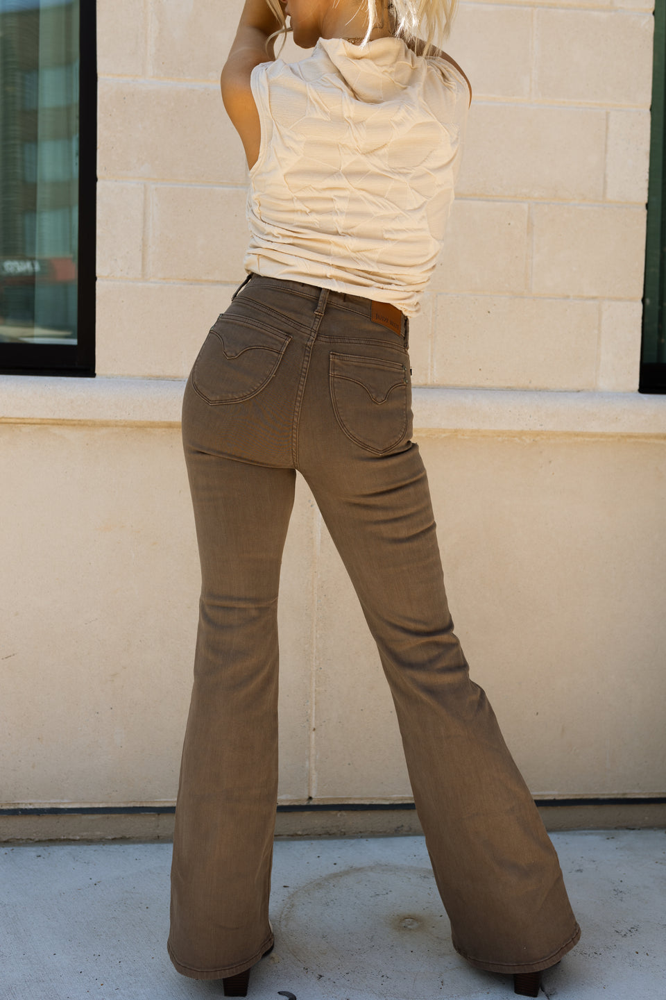 Dallas Brown Wide Leg Jeans - Lizard Thicket