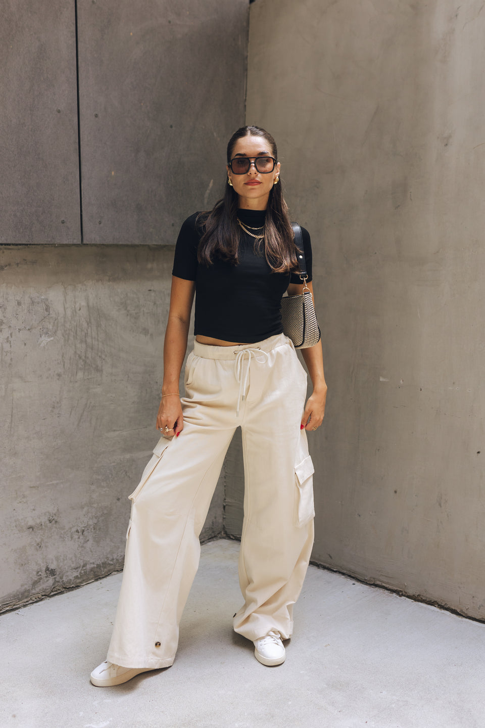 Brooke Beige Cargo Pants - Lizard Thicket