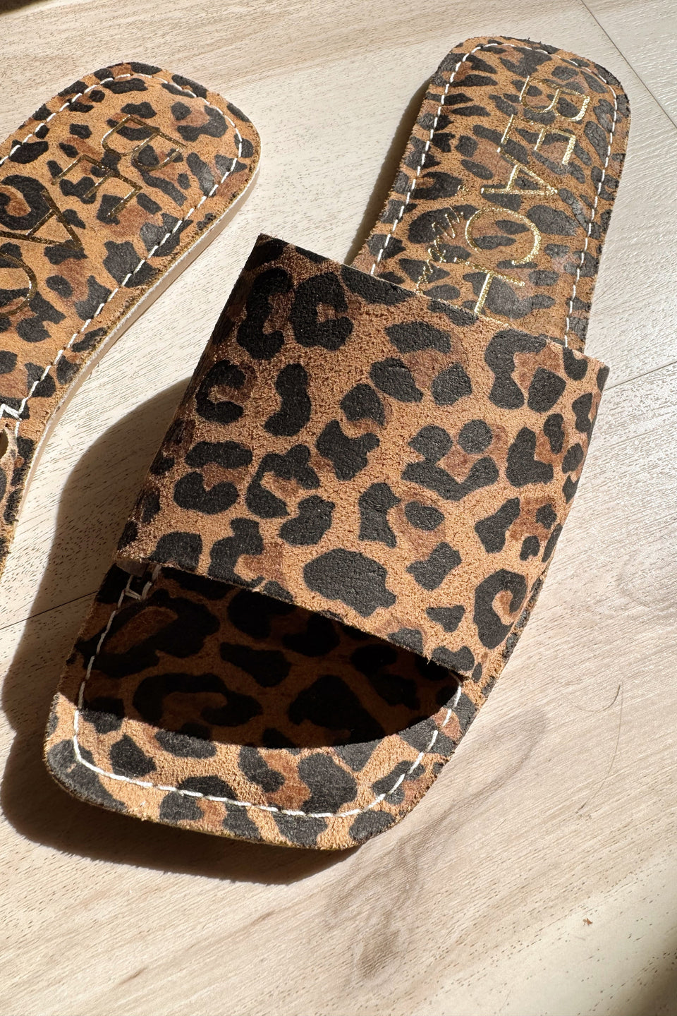 Beach by Matisse Bali Leopard Slide Sandal - 9 - Lizard Thicket